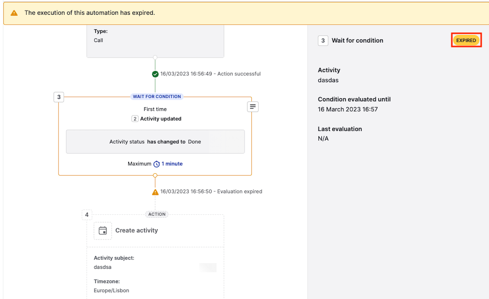 Automations: wait for condition - Knowledge Base | Pipedrive